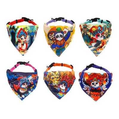 China Custom Printed Cotton Dog Bandana Collar Triangle Scarf for All Seasons 500 Pcs MOQ for sale