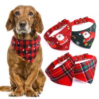China Cotton Dog Bandana Christmas Red Green Adjustable Small Pet Scarf 500 Pcs MOQ for sale