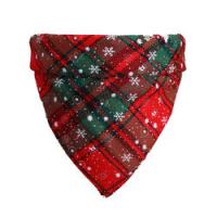 China Cotton Dog Bandana Christmas Red Green Adjustable Small Pet Scarf 500 Pcs MOQ for sale
