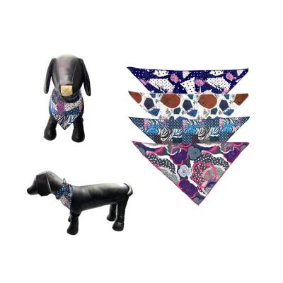 China Washable Custom Dog Bandana Adjustable Pet Scarf Cotton Plaid 500 Pcs MOQ for sale