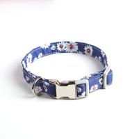 China Silver Nameplate Buckle Personalized Puppy Collars Print Pattern For Dogs for sale