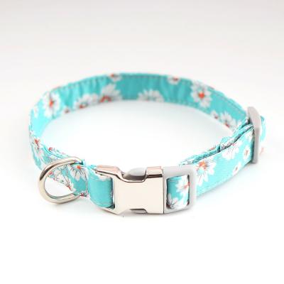 China Personalized Dog Collar with Name Plate Buckle Reflective Polyester Pet Collar 500 Pcs MOQ for sale