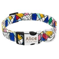 China Custom Stainless Steel Pet Dog Collar with Reflective Polyester Webbing 500 pcs MOQ for sale