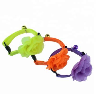 China Custom Nylon Cat Collar with Breakaway Buckle 3/8 inch 9-14 inch Adjustable High Density Polyester for sale