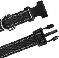 China Black Reflective Sublimation Dog Collar Adjustable Nylon Dog Collar for sale