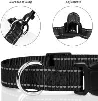 China Black Reflective Sublimation Dog Collar Adjustable Nylon Dog Collar for sale