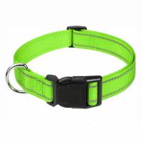 China Black Reflective Sublimation Dog Collar Adjustable Nylon Dog Collar for sale
