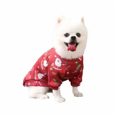 China Soft Winter Pet Christmas Sweater Warm Cotton Tulle Dog T Shirt Striped for sale