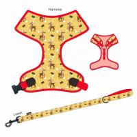 China Adjustable Christmas Dog Harness And Leash Breathable Polyester Dog Harness for sale