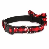 China Adjustable Bow Tie Christmas Pet Collar With Safety Locking Buckle Breakaway Neck Strap for sale