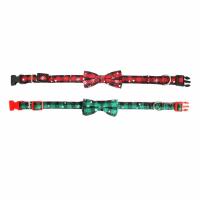 China Adjustable Bow Tie Christmas Pet Collar With Safety Locking Buckle Breakaway Neck Strap for sale