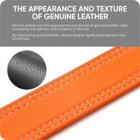 China Silicone Imitation Leather Dog Collar And Leash Set Custom Waterproof Durable Adjustable for sale