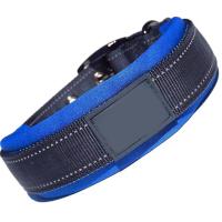 China Reflective Plain Nylon Adjustable Webbing Dog Collars Padded XS S M L Custom Size for sale