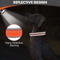 China Adjustable Nylon Neoprene Padded Dog Collar Reflective Soft Design 50cm for sale