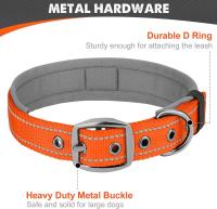 China Adjustable Nylon Neoprene Padded Dog Collar Reflective Soft Design 50cm for sale