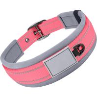 China Adjustable Nylon Neoprene Padded Dog Collar Reflective Soft Design 50cm for sale