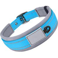 China Adjustable Nylon Neoprene Padded Dog Collar Reflective Soft Design 50cm for sale