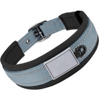 China Adjustable Nylon Neoprene Padded Dog Collar Reflective Soft Design 50cm for sale