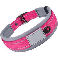 China Adjustable Nylon Neoprene Padded Dog Collar Reflective Soft Design 50cm for sale