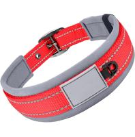 China Adjustable Nylon Neoprene Padded Dog Collar Reflective Soft Design 50cm for sale
