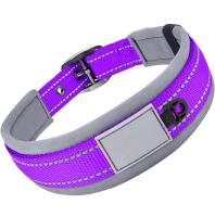 China Adjustable Nylon Neoprene Padded Dog Collar Reflective Soft Design 50cm for sale