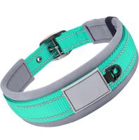 China Adjustable Nylon Neoprene Padded Dog Collar Reflective Soft Design 50cm for sale