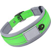 China Adjustable Nylon Neoprene Padded Dog Collar Reflective Soft Design 50cm for sale