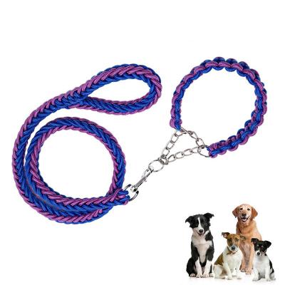 China Premium Woven Dog Collar and Leash Set Anti Shock Nylon S to XL for sale
