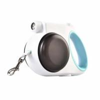 China Hands-Free LED Retractable Dog Leash With Flashlight For Small Medium Dogs for sale