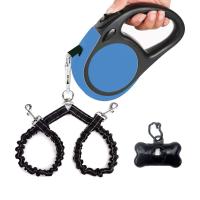 China Double Head Retractable Dog Leash 3m with Flashlight and Bag Dispenser for Large Dogs 50kg for sale