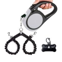 China Double Head Retractable Dog Leash 3m with Flashlight and Bag Dispenser for Large Dogs 50kg for sale