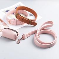 China Custom PU Leather Dog Collar Sets with Leash BSCI Certified 500 Pieces MOQ for sale