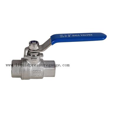 China Stainless Steel 2 PC Full Port Ball Valve 1000 psi 3/8 NPT Female to Female for sale