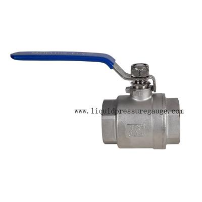 China 2 PC Full Port SS304 Ball Valve 1-1/2 Inch NPT WOG1000 Blue Handle for sale