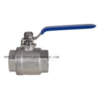 China 2 PC Full Port SS304 Ball Valve 1-1/2 Inch NPT WOG1000 Blue Handle for sale