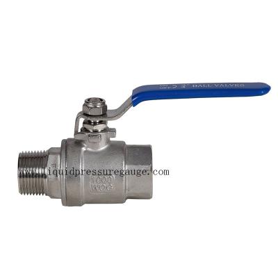 China 2 PC 3/4 Inch Stainless Steel Ball Valve 1000 Psi NPT Male to Female for sale