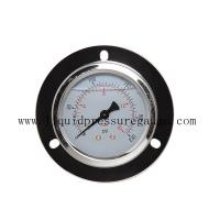 China Stainless Steel Liquid Filled Pressure Gauge 0-16 bar 2-1/2 inch 1/4 BSP Back Connection Flange for sale