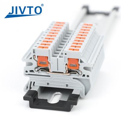 China PTV 2.5 DIN Rail Terminal Block Push-in Connection 2.5mm² 26-12AWG Cable Wire Connector for sale