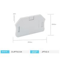 China D-PTV 2.5/4 End Cover for PTV 2.5 Push-in Wire Connector DIN Rail Terminal Block 2mm Width for sale