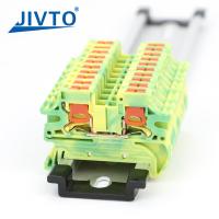 China PTV 2.5-PE Ground Modular DIN Rail Terminal Block Push-in 800V 24A Side-Entry Connector 2.5mm for sale