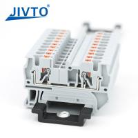 China PT4 Push-in Terminal Block 4mm² 800V 41A Screwless Din Rail Connector PT 4 Grey for sale