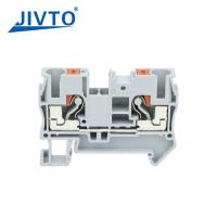 China PT6 Push-in Terminal Block Din Rail 6mm² Screwless Spring Feed-Through Connector Wire Electrical Strip Plug for sale