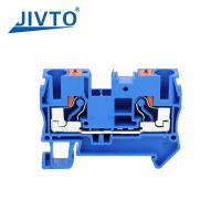 China PT6 Push-in Terminal Block Din Rail 6mm² Screwless Spring Feed-Through Connector Wire Electrical Strip Plug for sale
