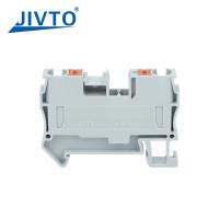 China PT6 Push-in Terminal Block Din Rail 6mm² Screwless Spring Feed-Through Connector Wire Electrical Strip Plug for sale