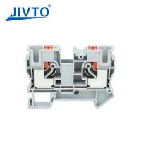 China PT10 Push-in Terminal Block Din Rail 10mm² Wire Electrical Connector 1000V 57A Spring Screwless Feed-Through Strip for sale