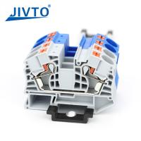 China PT16 Din Rail Push-In Terminal Block 16mm² Screwless Feed-Through Connector 1000V 90A for sale