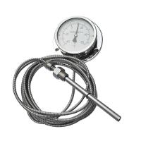 China 4 Inch Dual Scale Capillary Temperature Gauge -40 to 600C Stainless Steel Case 3m Capillary for sale