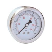 China 2.5 Inch Liquid Filled Pressure Gauge 0-230 psi Stainless Steel Case Brass Connection for sale