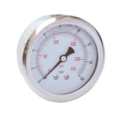 China 2.5 Inch Liquid Filled Pressure Gauge 0-230 psi Stainless Steel Case Brass Connection for sale