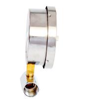 China 4 Inch Capsule Pressure Gauge 0-5 psi with Valve Steel Case Brass Internal for sale